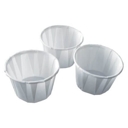 Waxed Paper Medicine Pots - 28ml measure, disposable and hygienic